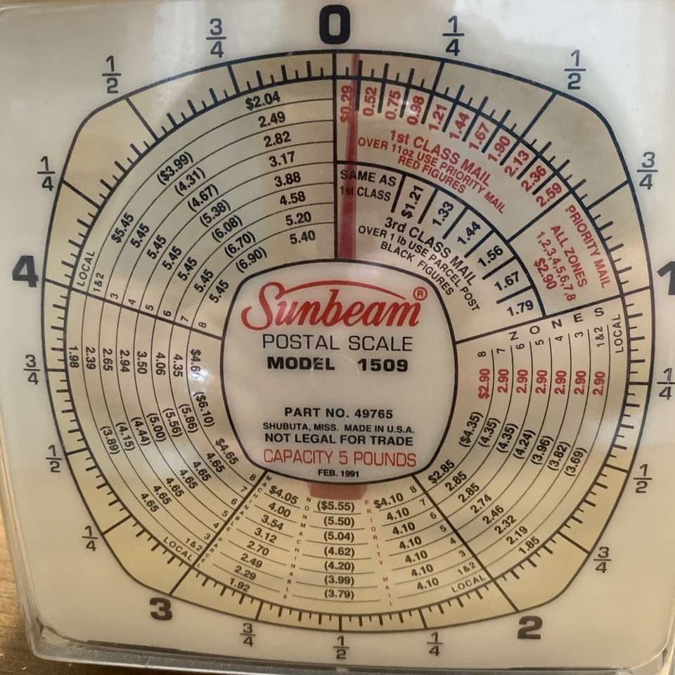 Vintage Sunbeam Postal Scale Model 1509 Feb 1991 Shubuta Miss. Vntg. | eBay