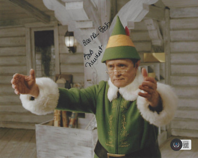 BOB NEWHART SIGNED 'PAPA ELF' 8x10 MOVIE PHOTO 2 ACTOR PROOF BECKETT ...