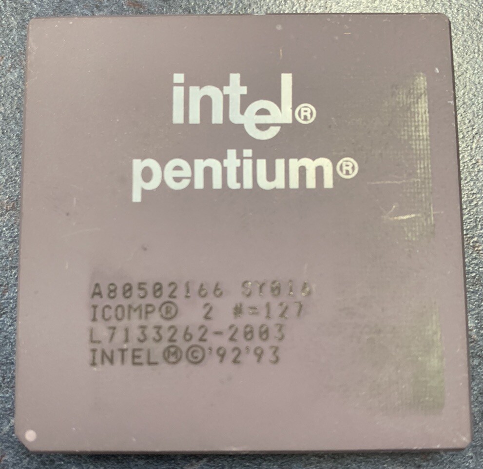 Intel Pentium Socket 7 CPU SY016 A80502166 166MHz Ceramic Vintage ...