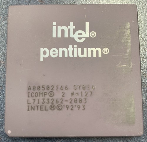 Intel Pentium Socket 7 CPU SY016 A80502166 166MHz Ceramic Vintage ...