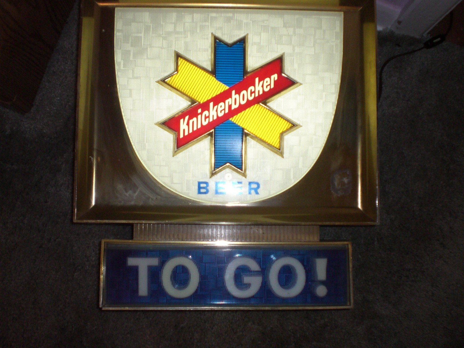 Vintage Knickerbocker Beer "To GO" WORKING Lighted Sign | eBay