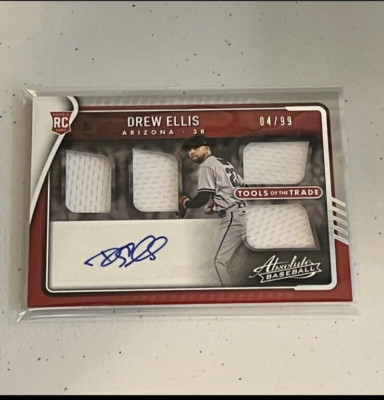 Drew Ellis Rookie Autograph Quad Patch 2022 Absolute #TT4S-DE (04/99 ...