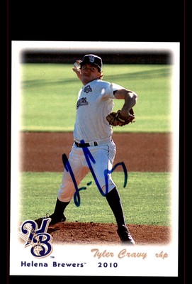 Signed Baseball Card Auto Tyler Cravy 2010 Grandstand Helena Brewers | eBay