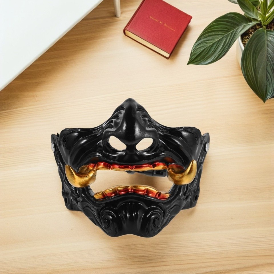Evil Ghost Prajna Mask Japanese Monster Halloween Samurai Half Face ...
