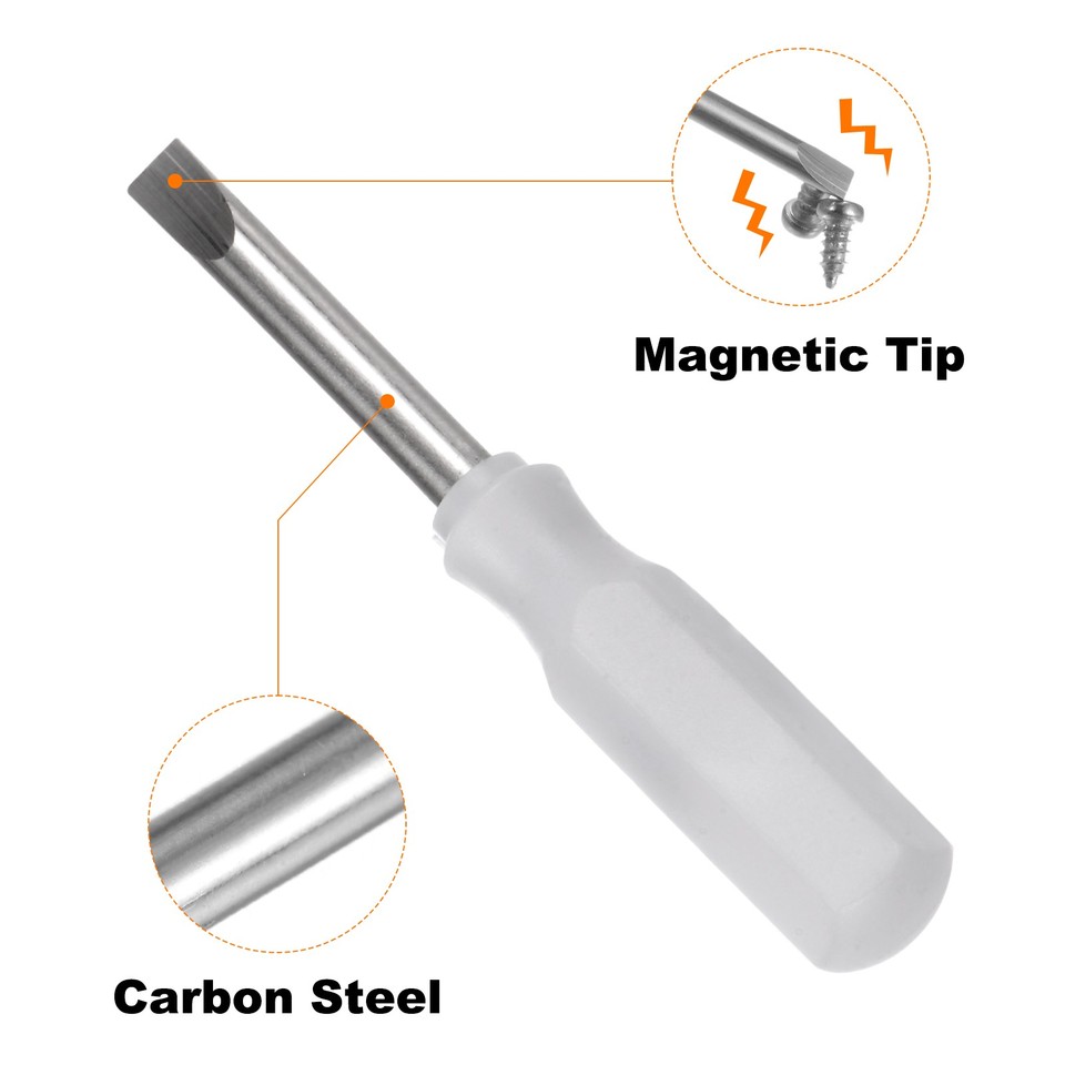 2Pcs SL3.0 Mini Slotted Screwdriver 3mm Magnetic Flat Head 45mm Length ...