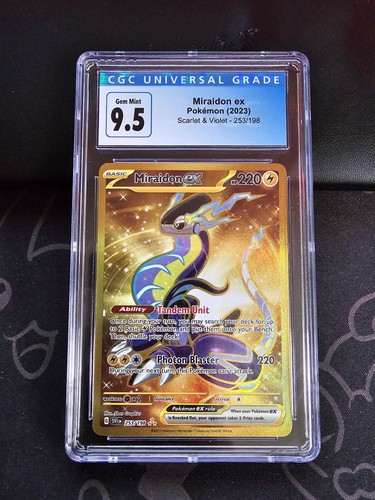 Blue Label CGC 9.5 Gem Mint Miraidon ex (253/198) Scarlet & Violet PSA ...
