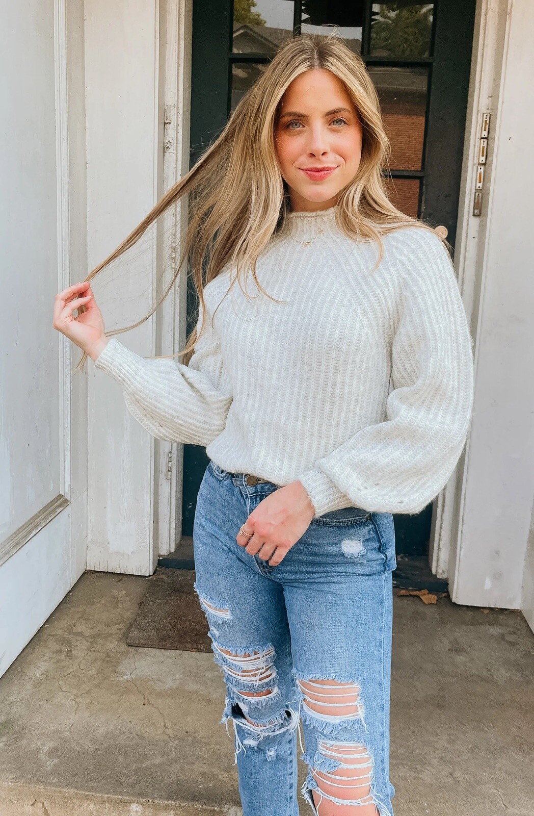 BB Dakota Steve Madden Neck To Normal Sweater Ivory Neutral Knit XS NWT ...