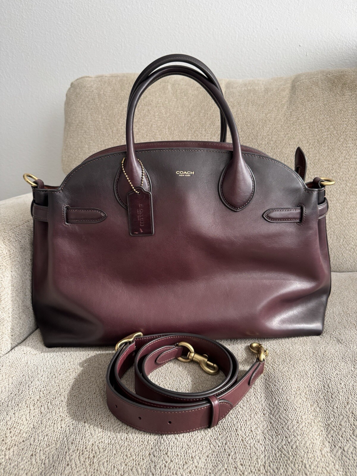 Coach Soft Empire Carryall Bag 40 Brass/Merlot (Price… - Gem
