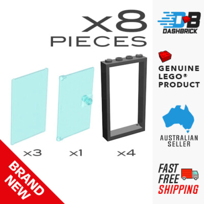 Genuine LEGO® - Trans-Light Blue Door and Window Pack with Frames ...