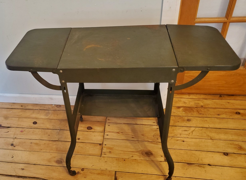 Vintage Metal Drop-Leaf Typewriter Table desk MCM - End Table | eBay