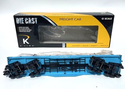 incredible K Line O-gauge model train flatcar with NASA rocket booster ...