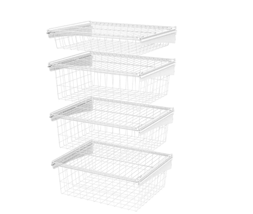 ClosetMaid 27 in. H x 21 in. W White Steel 4-Drawer Wide Mesh Wire ...