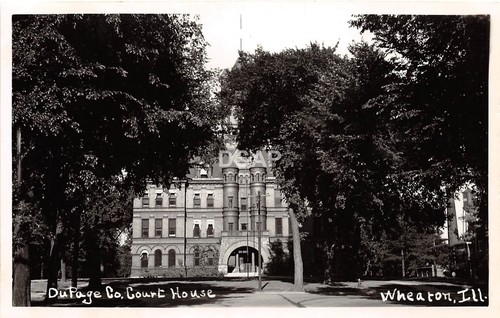 Illinois Il Real Photo RPPC Postcard c1940s WHEATON DuPAGE County Court ...