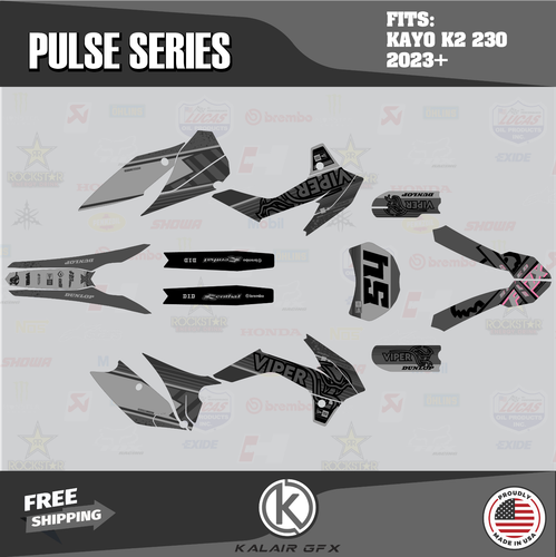Graphics Kit for Kayo K2 230 All Years Pulse - Smoke | eBay Australia