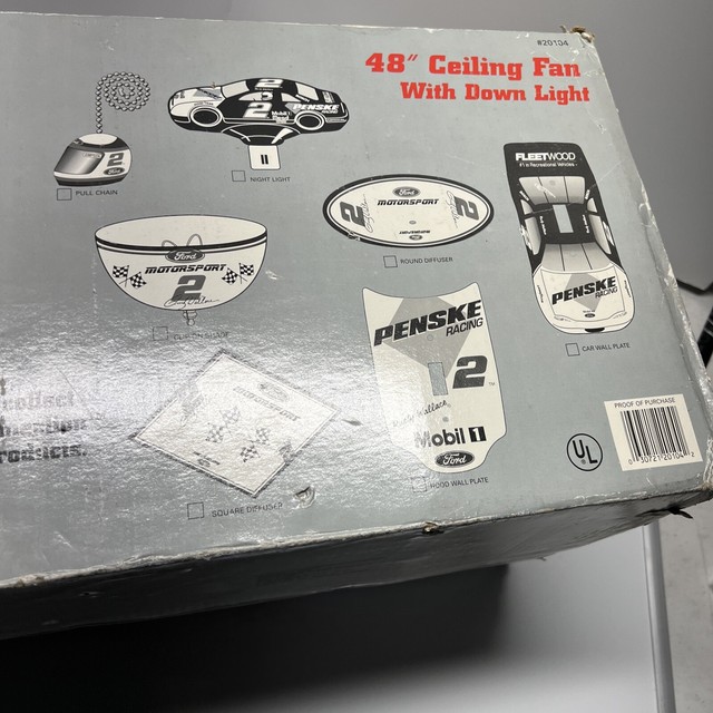 RARE 1999 NASCAR Racing Ceiling Fan 42" Blade So1802 51446 Official ...