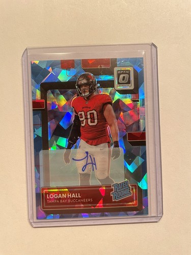 2022 Optic LOGAN HALL Rated Rookie #299 Blue CRACKED Ice Prizm SSP /15 ...