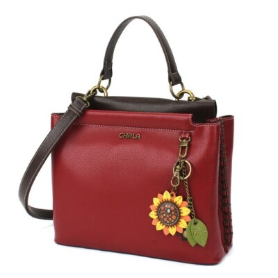 NEW Chala Convertible Satchel Crossbody Tote Burgundy Red Vegan MINI ...