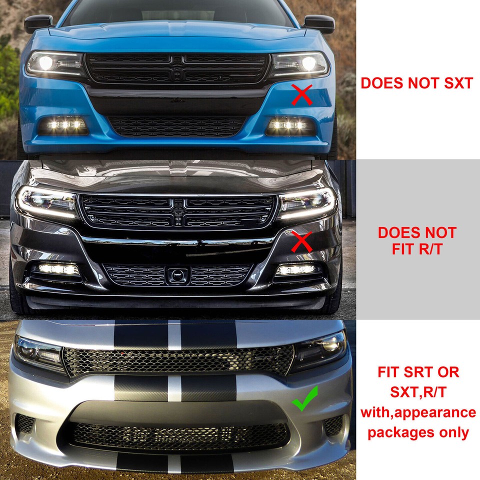For Dodge Charger SRT Scat Pack 15-23 Front Bumper Lip Lower Trim Guard ...