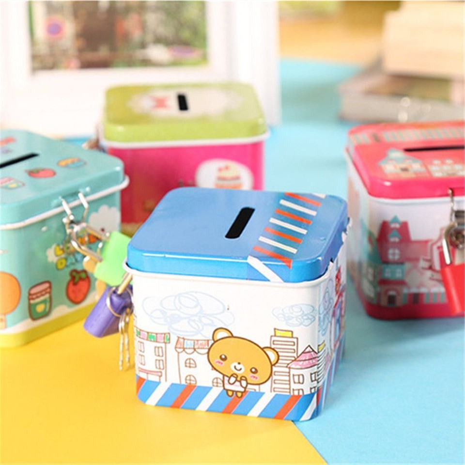 Cute Gifts Square Piggy Bank Money Boxes Saving Cash Coin Cartoon | eBay