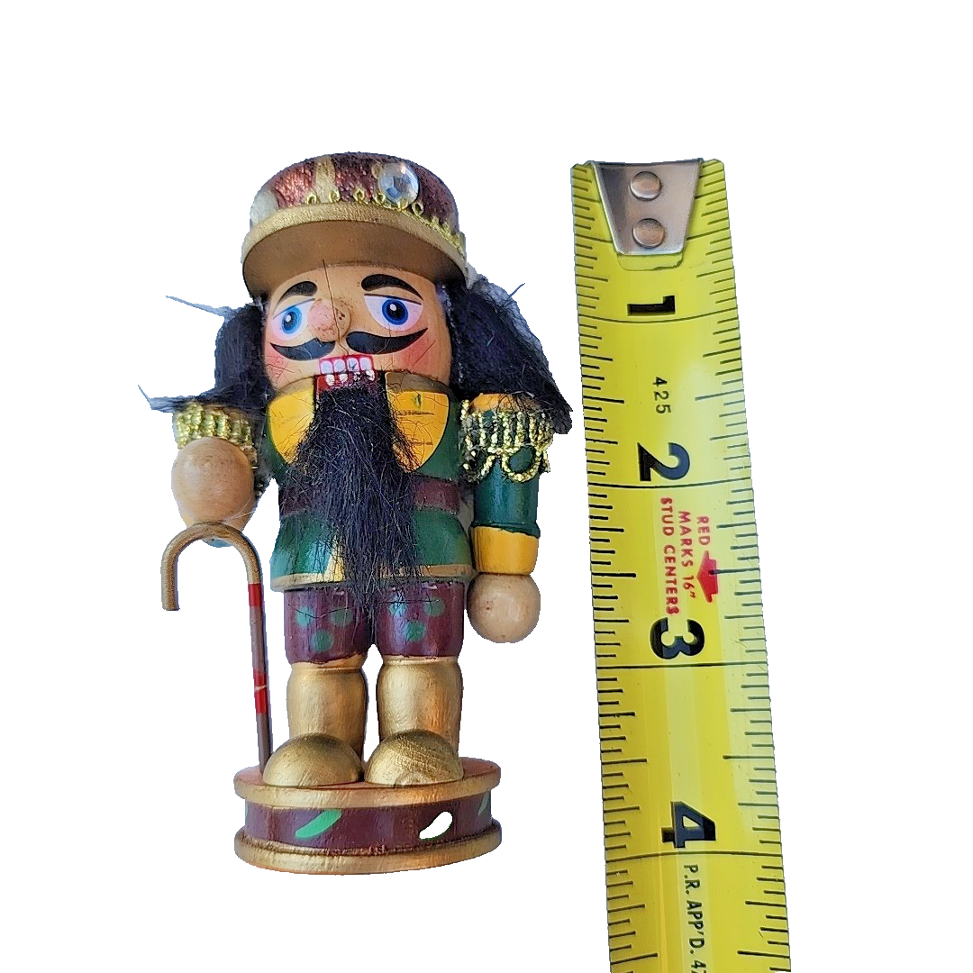 VTG Wooden Articulated Jaw Handpainted W/Glitter Mardi Gra Ornament ...