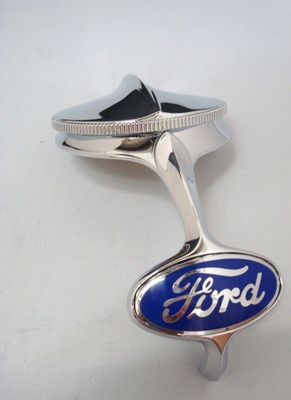 1932 Ford Radiator Grille Shell Chrome Ornament & Rad Cap + Blue Emblem ...