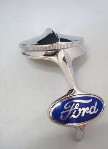 1932 Ford Radiator Grille Shell Chrome Ornament & Rad Cap + Blue Emblem ...
