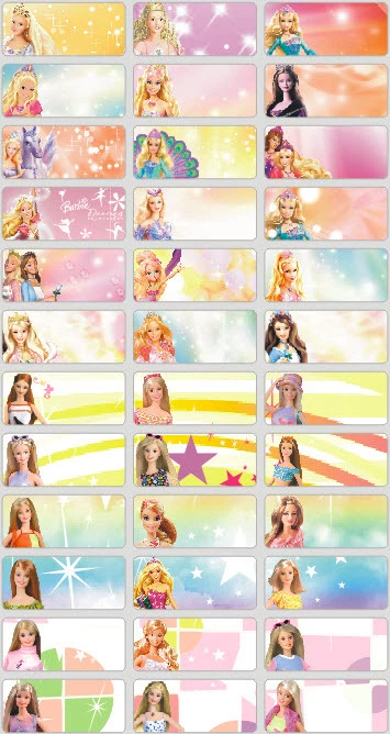 Barbie Name Stickers