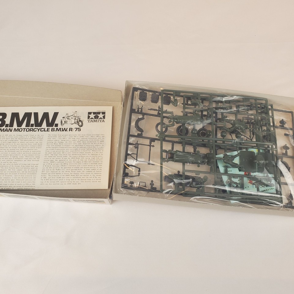 Tamiya BMW R75 German Motorcycle w/ Side Car 1/35 Scale - Open Box | eBay