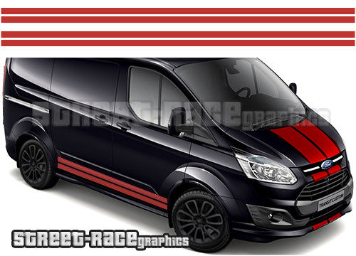 Ford Transit CUSTOM 023 full racing stripes graphics stickers decals ...