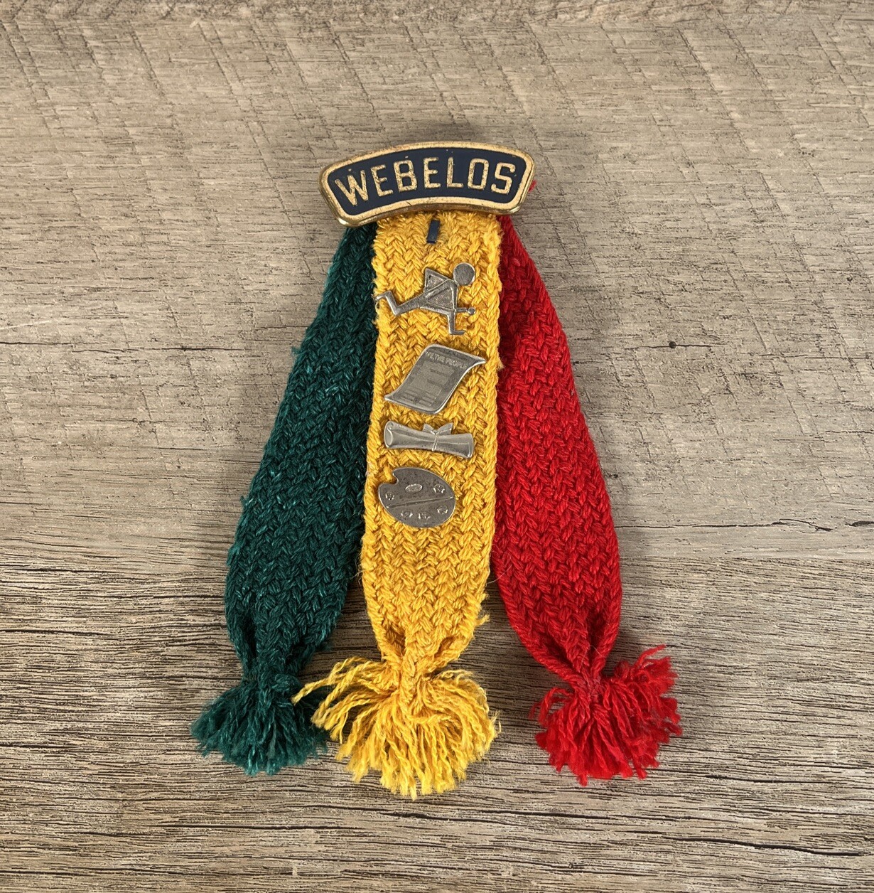 Webelos BSA Cub Scout Vintage Tri Color Ribbon 4 Activity Pins | eBay