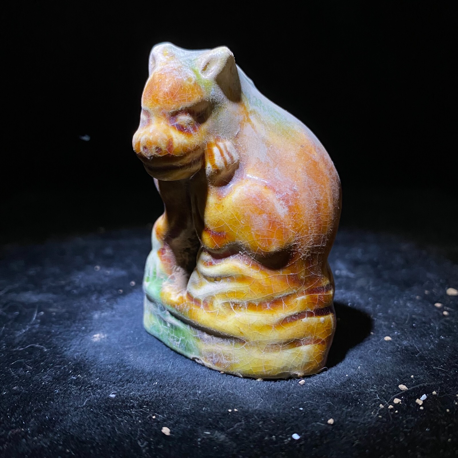 5.5 cm Chinese antique Tang sancai Tang porcelain old porcelain lion ...