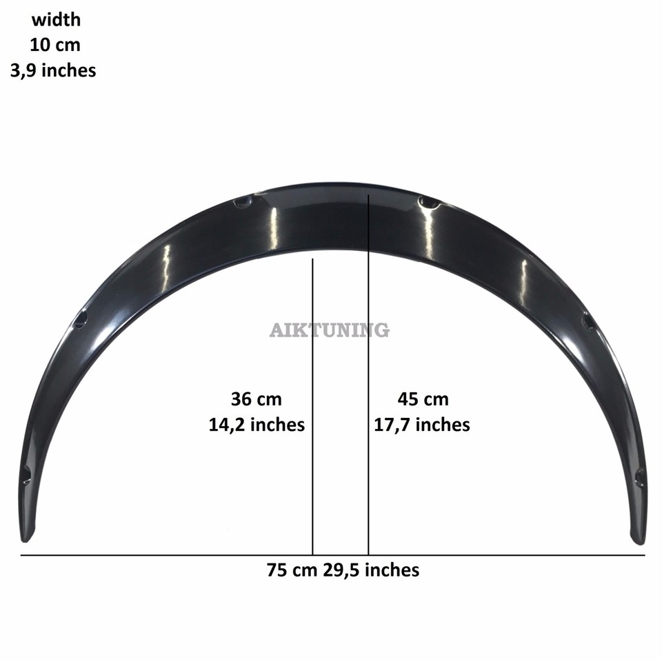 100mm Wide Universal Fender Flares Wheel Arch Extension Arches Trims ...