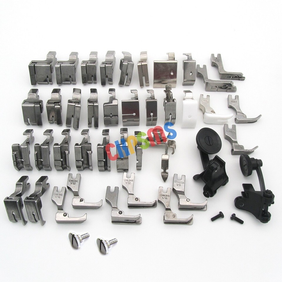 40PCS PRESSER FEET FIT FOR SINGER 20U 31-15 120U 121C 121D, 400W 402W ...