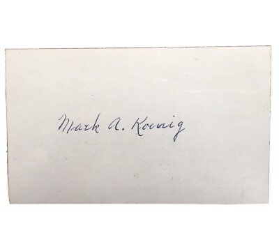 Mark Koenig autographed 3x5 index Very Nice Vintage 1927 New York ...