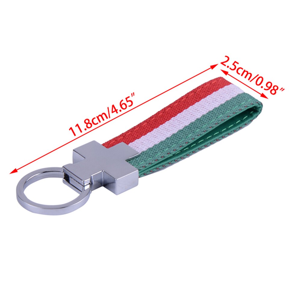 Italy Key Strap Keychain Key Ring PU Leather Italian Flag For universal ...