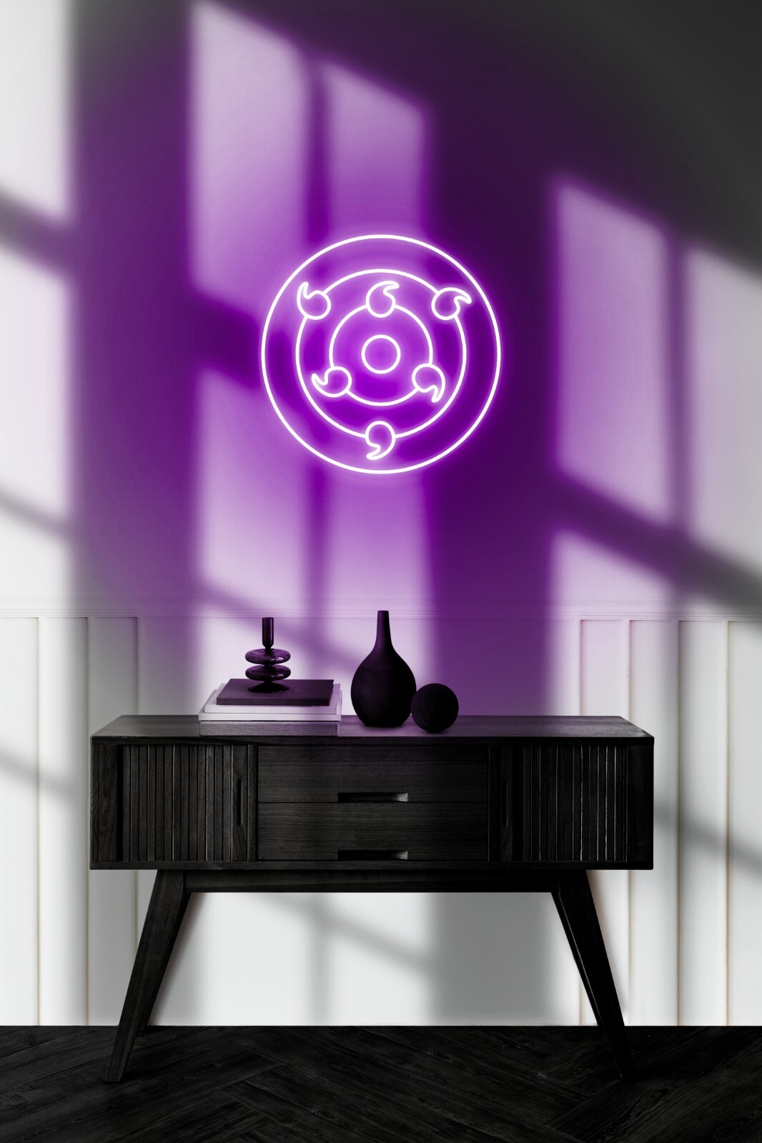 Anime Logo Rinnegan - Purple LED Neon Sign, Anime and Manga Wall ...