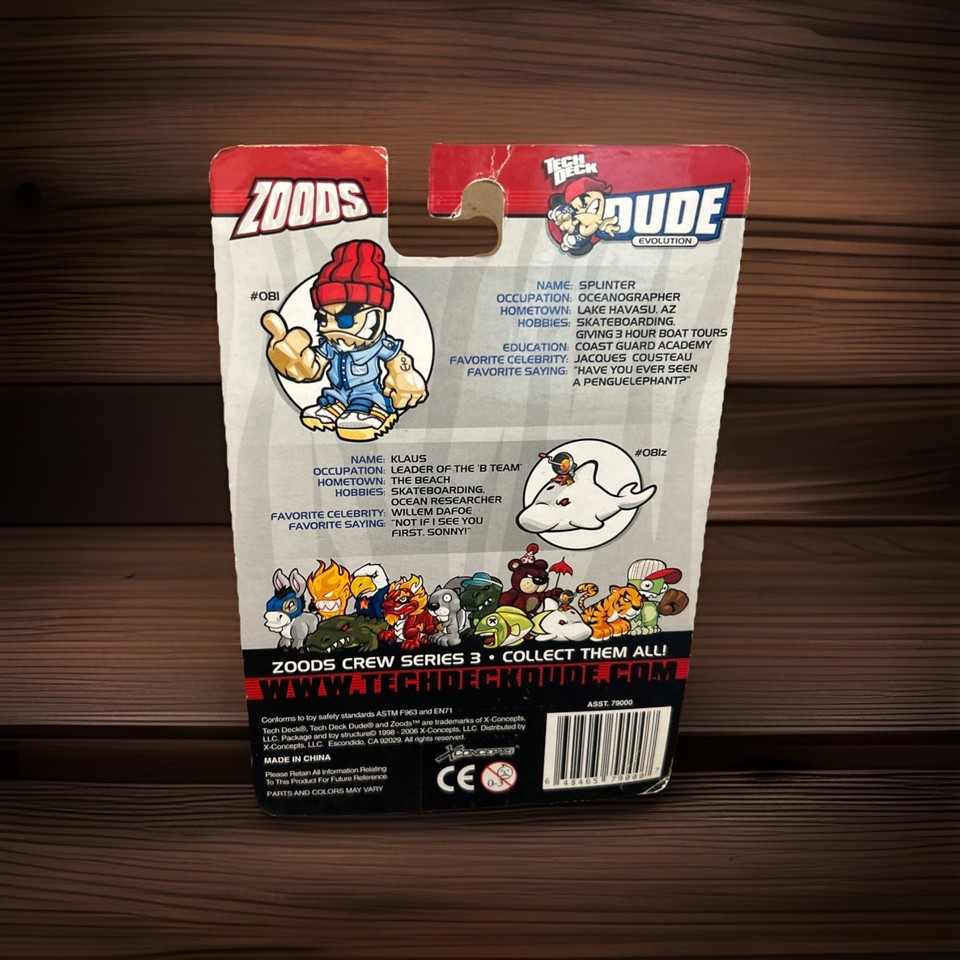 Tech Deck Dude Evolution Zoods Z3 #081 Splinter & Klaus New In Box | eBay
