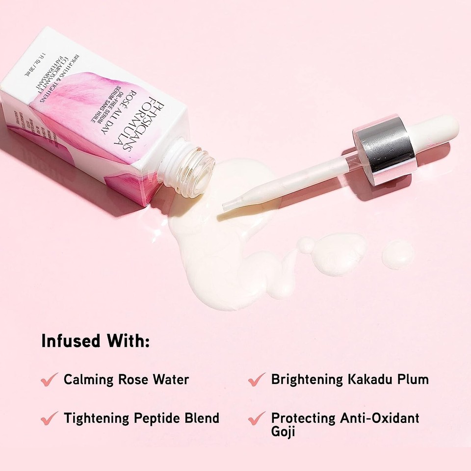 30ml Physicians Formula Rosé All Day Oil-Free Serum Pearluminous Anti ...