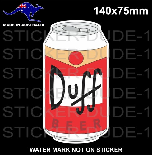 DUFF BEER STICKER VB MELBOURNE BITTER CARLTON DRAUGHT FOSTERS LARGER ...