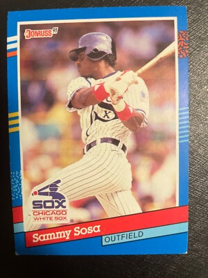1991 Donruss #147 Sammy Sosa blue stripes on right hand border plus ...