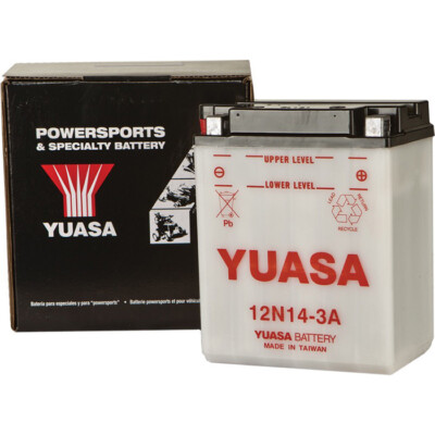 YUASA BATTERY 12N14-3A CONVENTIONAL Kawasaki Z1 1972-1975 Yamaha XS650S ...