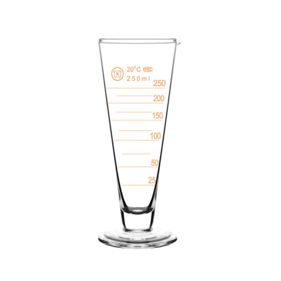 Glass Conical Measures Beaker Graduated Measuring Cup Lab Spout Mouth ...