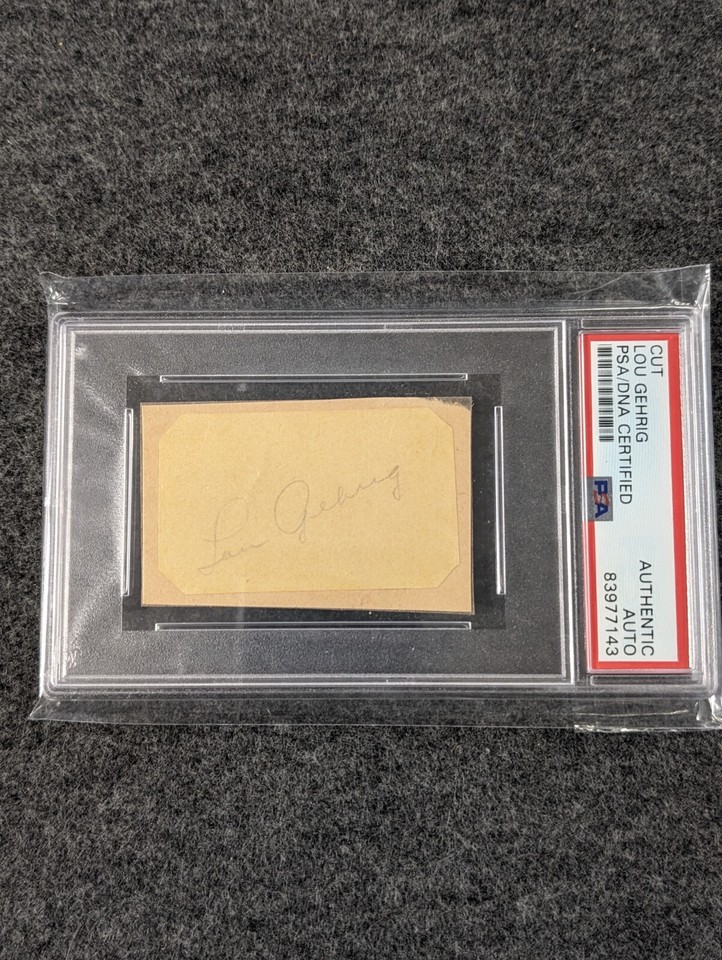 Lou Gehrig Cut Autograph PSA Authentic - New York Yankees Signature ...