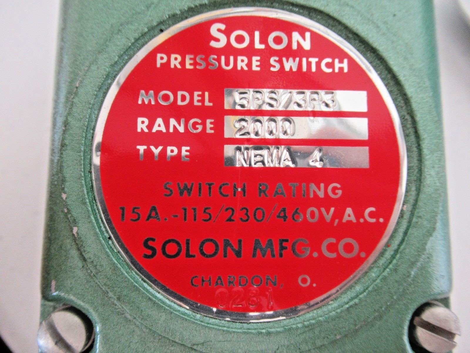 SOLON PRESSURE SWITCH 15A 5PS/3P3 | eBay