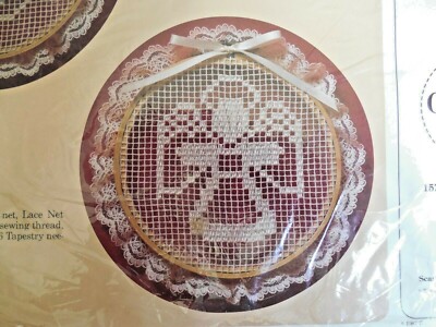 NIP Creative Circle Lace Net Darning Kit #2806 "Lacey Angel" sz w Hoop ...