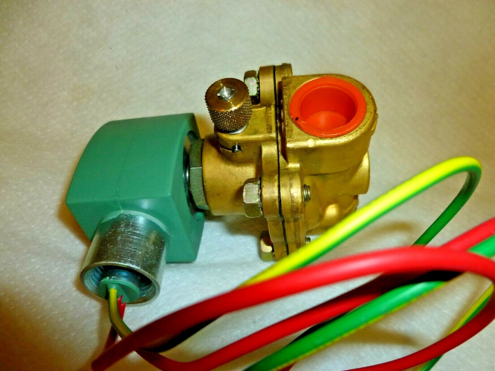 Asco 1/2" 8210G002MO 120v valve w/manual operator-blank nameplate see ...