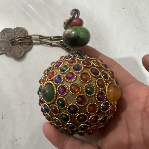 Vintage Meteor Hammer Pendant Inlaid Dzi Eye Bead Gemstone Figurine for ...