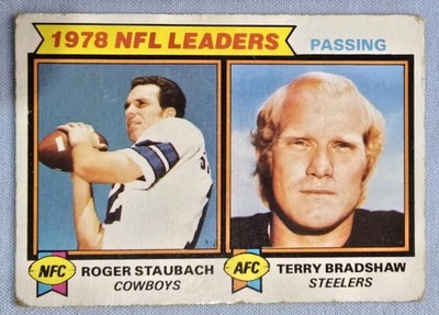 1979 Topps - 1978 NFL Passing Leaders Terry Bradshaw, Roger Staubach #1 ...
