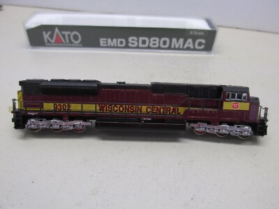 KATO ~ CUSTOM - WISCONSIN CENTRAL SD80MAC POWERED LOCOMOTIVE # 9302 ~ N SCALE | eBay