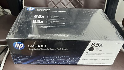 HP 85A Black Original LaserJet Toner Cartridge, CE285AD Dual Pack-NEW ...